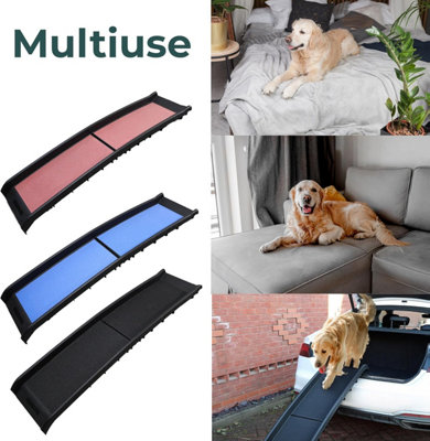 Red Foldable Pet Ramp, Lightweight Antislip Plastic Dog Car Ramp ...