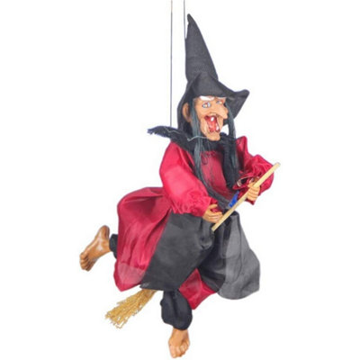 Red Halloween LED Cackling Witch