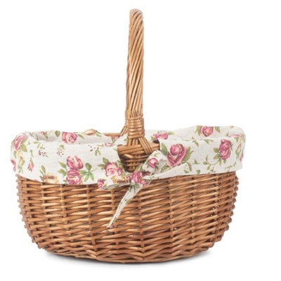 Red Hamper C044R Wicker Small Deluxe Shopping Basket