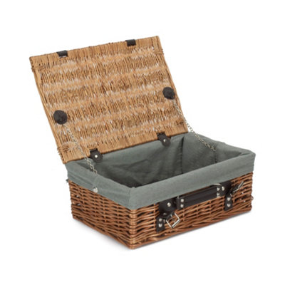 Red Hamper EH030GRY 36cm Double Steamed Hamper with Grey Sage Lining