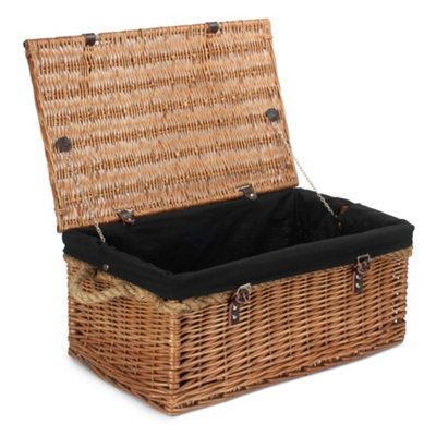 Red Hamper EH052B 62cm Double Steamed Rope Handled Trunk with Black Lining