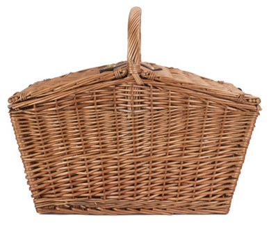 Red Hamper EH092 Wicker Large Sloped Sided Double Lidded Empty Basket