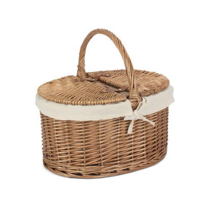 Red Hamper EH093W Wicker Large Light Steamed Oval Lidded Lined Basket ...