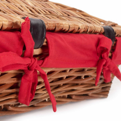 Red Hamper EH109R Wicker Small Packaging Hamper Red Lining