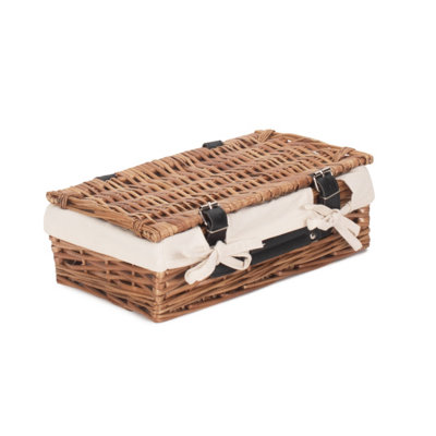 Red Hamper EH109W Wicker Small Packaging Hamper White Lining | DIY at B&Q
