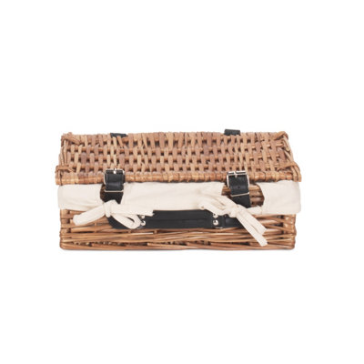 RED HAMPER EH109W WICKER SMALL PACKAGING HAMPER WHITE LINING