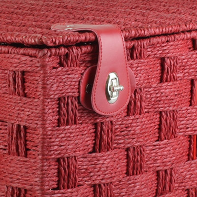 Red Hamper EH111R-114R Paper Set 4 Red Paper Rope Hamper Basket