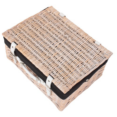 Red Hamper EH138BL Wicker 41cm White Hamper with Black Lining