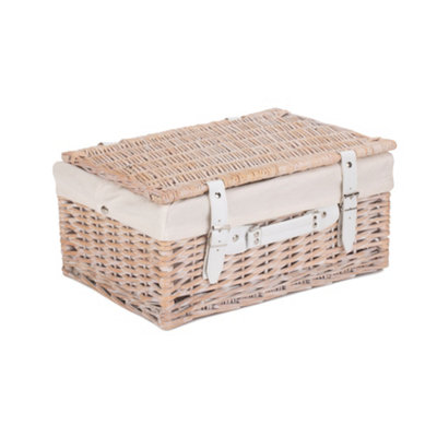 Red Hamper EH138W Wicker 41cm White Hamper with White Lining