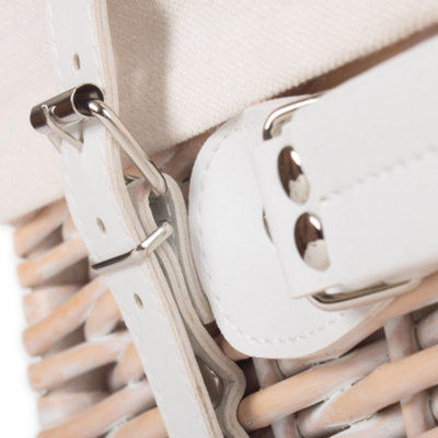 Red Hamper EH138W Wicker 41cm White Hamper with White Lining