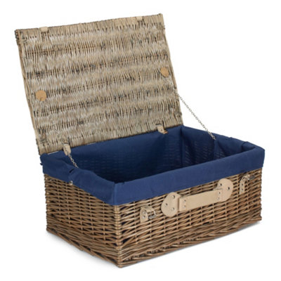 Red Hamper EH150N 55cm Antique Wash Hamper with Navy Lining