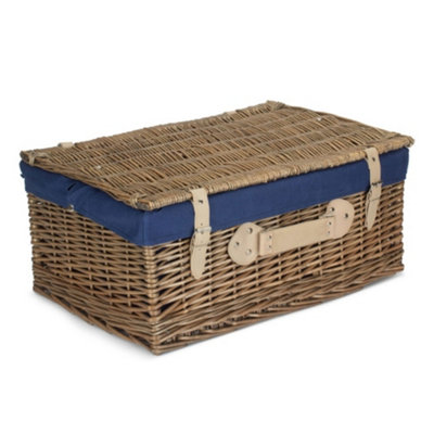 Red Hamper EH150N 55cm Antique Wash Hamper with Navy Lining