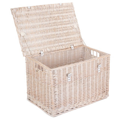 Red Hamper EH155 Wicker 61cm White Wash Chest Picnic Basket