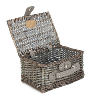 Red Hamper EH165 Wicker Small Antique Wash Split Willow Chest Hamper Basket