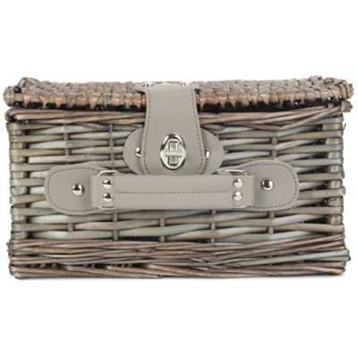 Red Hamper EH165 Wicker Small Antique Wash Split Willow Chest Hamper Basket