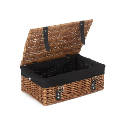 Red Hamper EH169B Wicker Double Steamed Black Lining 35cm Empty Hamper ...