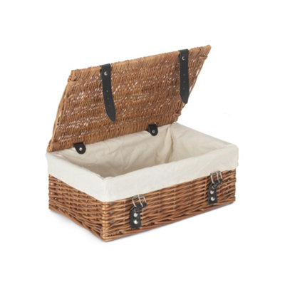 Red Hamper EH169W Wicker Double Steamed White Lining 35cm Empty Hamper ...