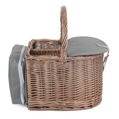 Red Hamper FH099 Wicker 2 Bottle Beach Picnic Basket Hamper | DIY at B&Q