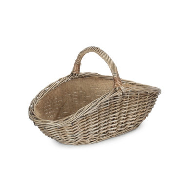 Red Hamper G037/2 Wicker Large Antique Wash Harvesting Basket | DIY at B&Q