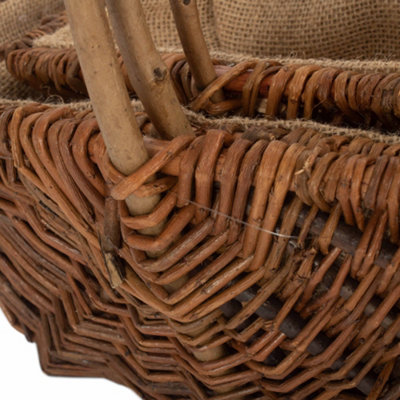 Red Hamper G049 Wicker Set of 3 Rectangular Unpeeled Willow Garden Trug ...