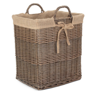 Red Hamper H051 Wicker Rectangular Log Basket with Lining | DIY at B&Q