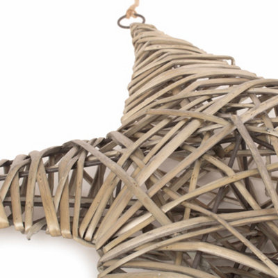 Red Hamper H147 Wicker Large Antique Wash Woven Star