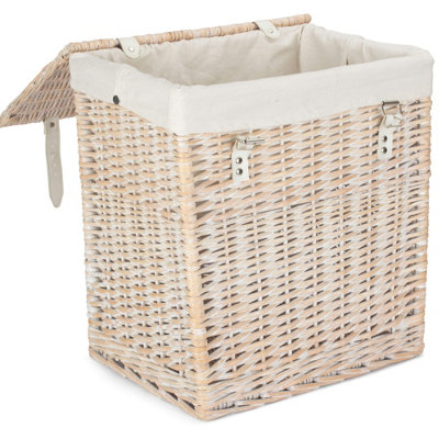 Red Hamper H188W/1 Wicker Small Boutique White Wash Storage Laundry ...