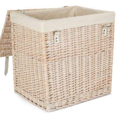 Red Hamper H188W/2 Wicker Large Boutique White Wash Storage Laundry ...