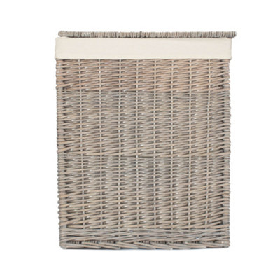 Red Hamper H199 Slim Grey Wash Wicker Laundry Basket