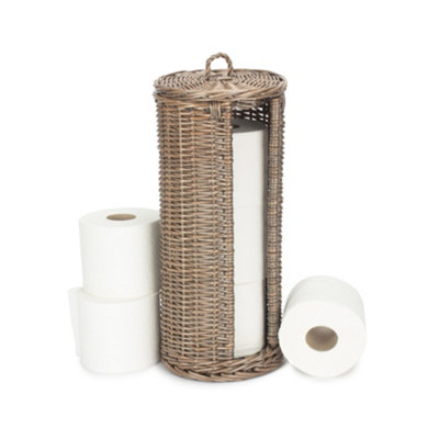 Red Hamper H211 Open Round Rattan 3 Toilet Roll Holder