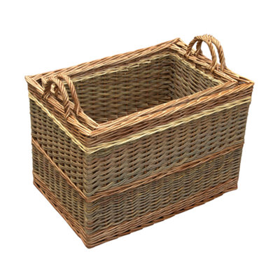 Red Hamper L029/HOME Wicker Set of 2 Buttermere Large Log Baskets | DIY ...