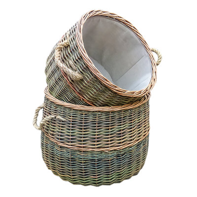 Red Hamper L037/HOME Wicker Set of 2 Country Log Set | DIY at B&Q