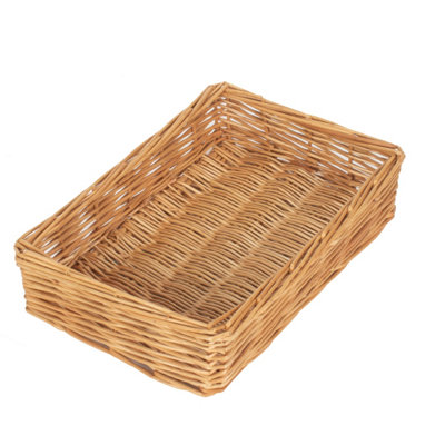 Red Hamper PT048 Wicker Small Straight Sided Rectangular Tray