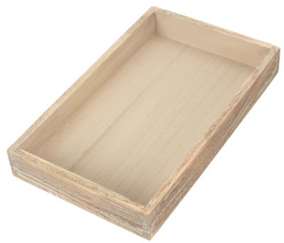 Red Hamper PT156 Wood Medium Shallow Wooden Plinth Tray