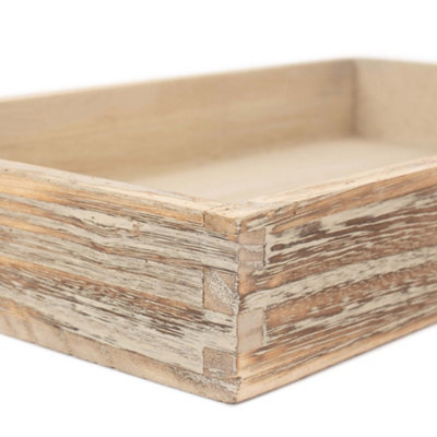 Red Hamper PT156 Wood Medium Shallow Wooden Plinth Tray