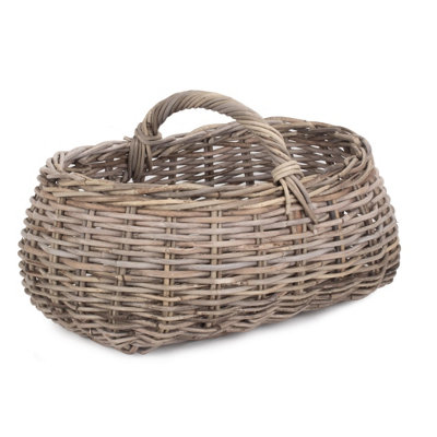 Red Hamper RA005 Grey Rattan Market Log Basket