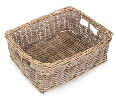 Red Hamper RA024 Rattan Extra Large Shallow Kubu Grey Rattan ...