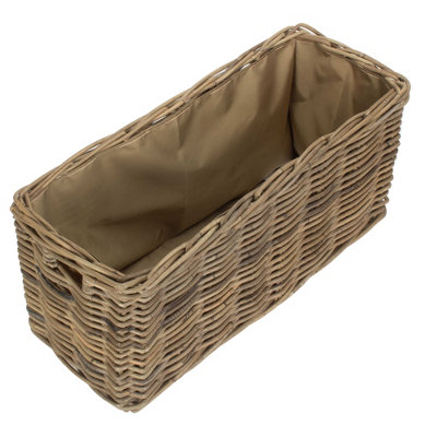 Red Hamper RA038 Rattan Small Under Bench Basket With Cordura Lining ...