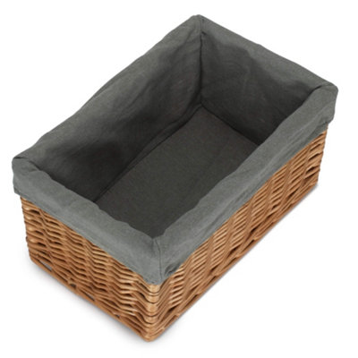 Red Hamper ST018GRY/2 Medium Double Steamed Grey Cotton Lined Willow ...