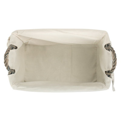 Red Hamper ST036W/1 Wicker Small Shallow Lined Antique Wash Storage Basket