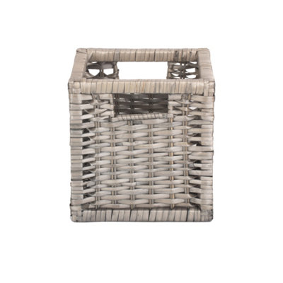 RED HAMPER ST060/1 WICKER SMALL WOODEN FRAMED SPLIT WILLOW STORAGE BASKET