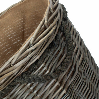 Red Hamper ST086/2 Medium Antique Wash Round Storage Log Basket