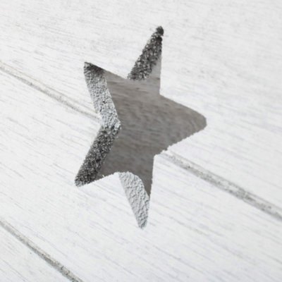 Red Hamper WB080L Wood Wooden Large Vintage Effect Star Cut Out Box