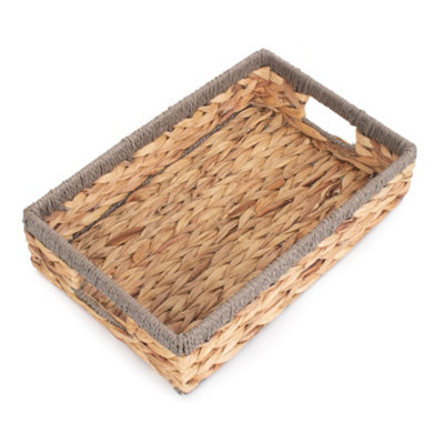 Red Hamper WH022/1 Small Shallow Rectangular Water Hyacinth With Grey ...