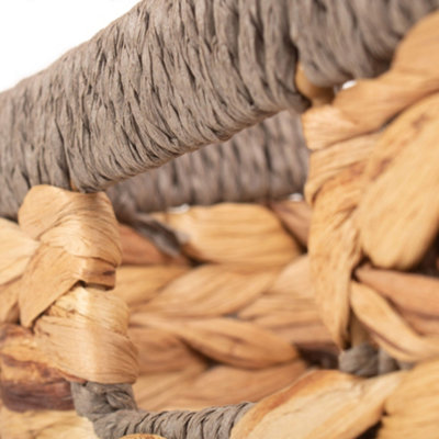 Red Hamper WH022/1 Small Shallow Rectangular Water Hyacinth With Grey ...