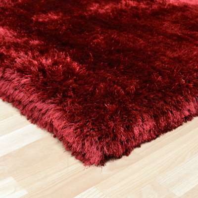 Red Handmade , Luxurious , Modern , Plain , Shaggy , Sparkle Easy to ...