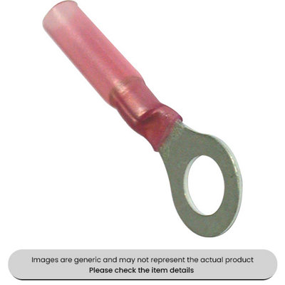 Red Heat Shrink Terminals Adhesive Lined 6MM Ring Terminals Pack Qty 25