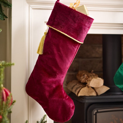 Red Kensington Velvet Xmas Tree Decoration Christmas Gift Bag Christmas ...