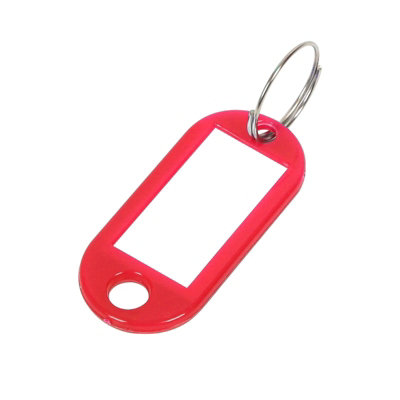 Red Key Tags Pack of 50 Reusable Plastic Keyring Labels for Key ...
