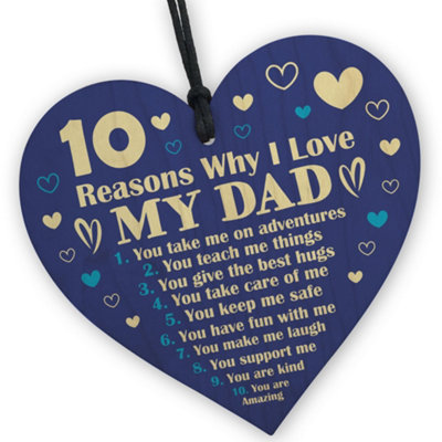 Red Ocean 10 Reasons Why I Love My Dad Sign Gift For Fathers Day ...